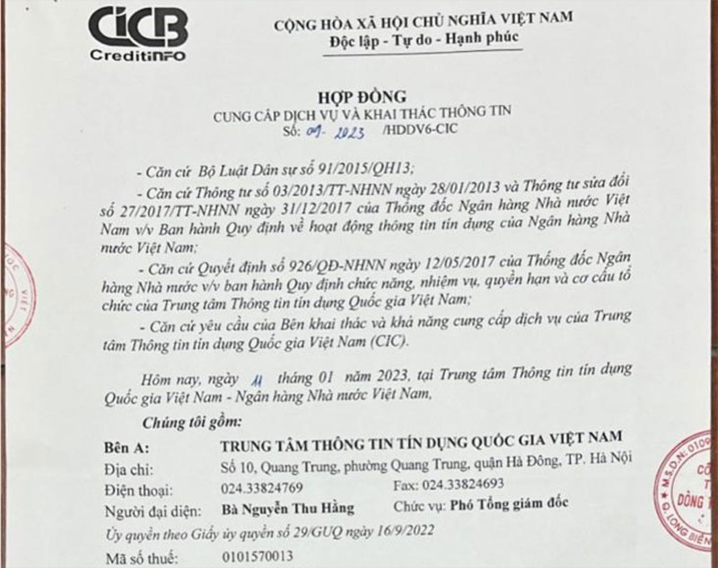 VCFL ký hợp đồng với Trung tâm Thông tin Tin dụng quốc gia Việt Nam ...