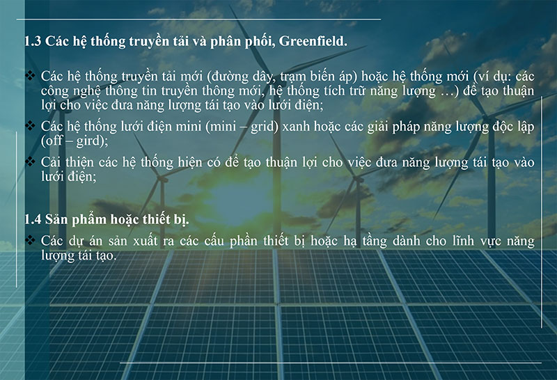 Danh sách công nghệ khí hậu - Tài chính bất động sản VCFL